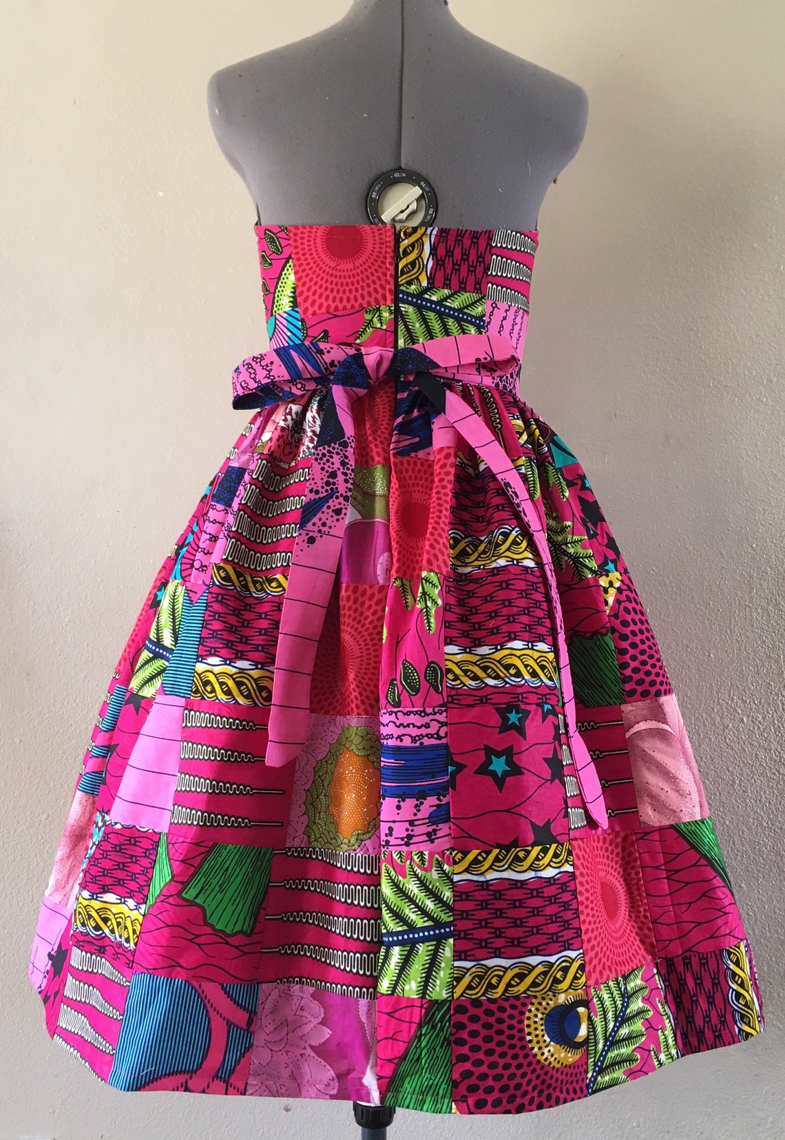 Pink Party Dress African Print Patchwork Sweetheart Dress With - Etsy