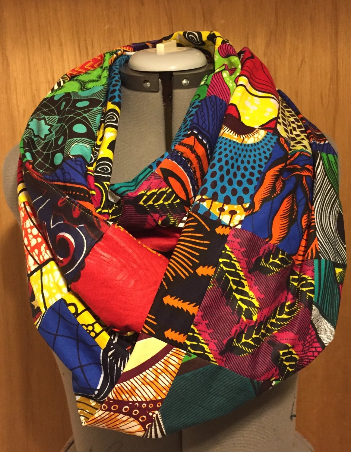 Extra Large African Print 100% Cotton Infinity Scarf Patchwork - Etsy