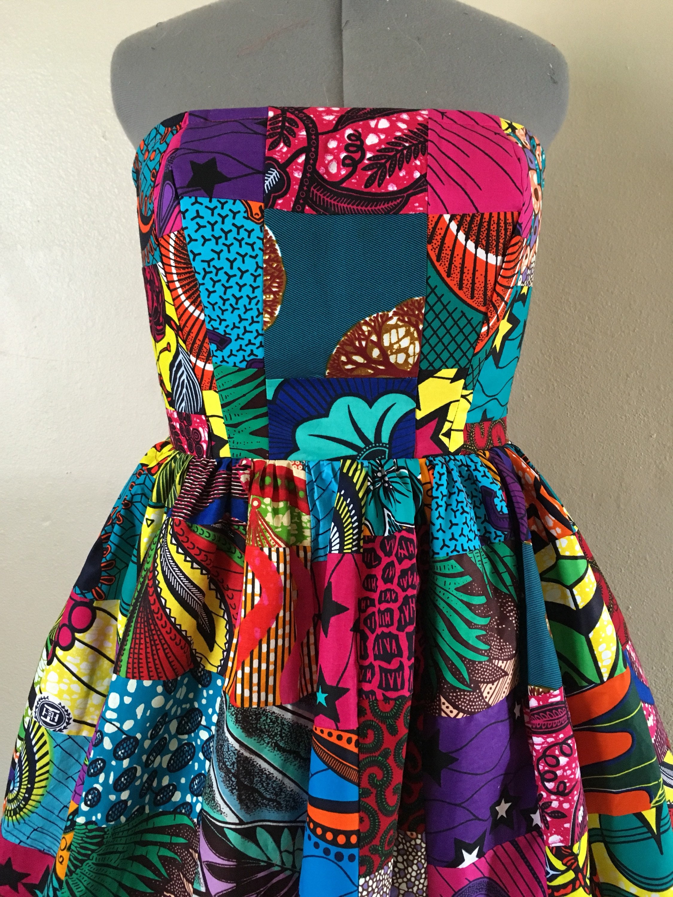 Straight Top Sleeveless Halter Patchwork African Wax Print | Etsy