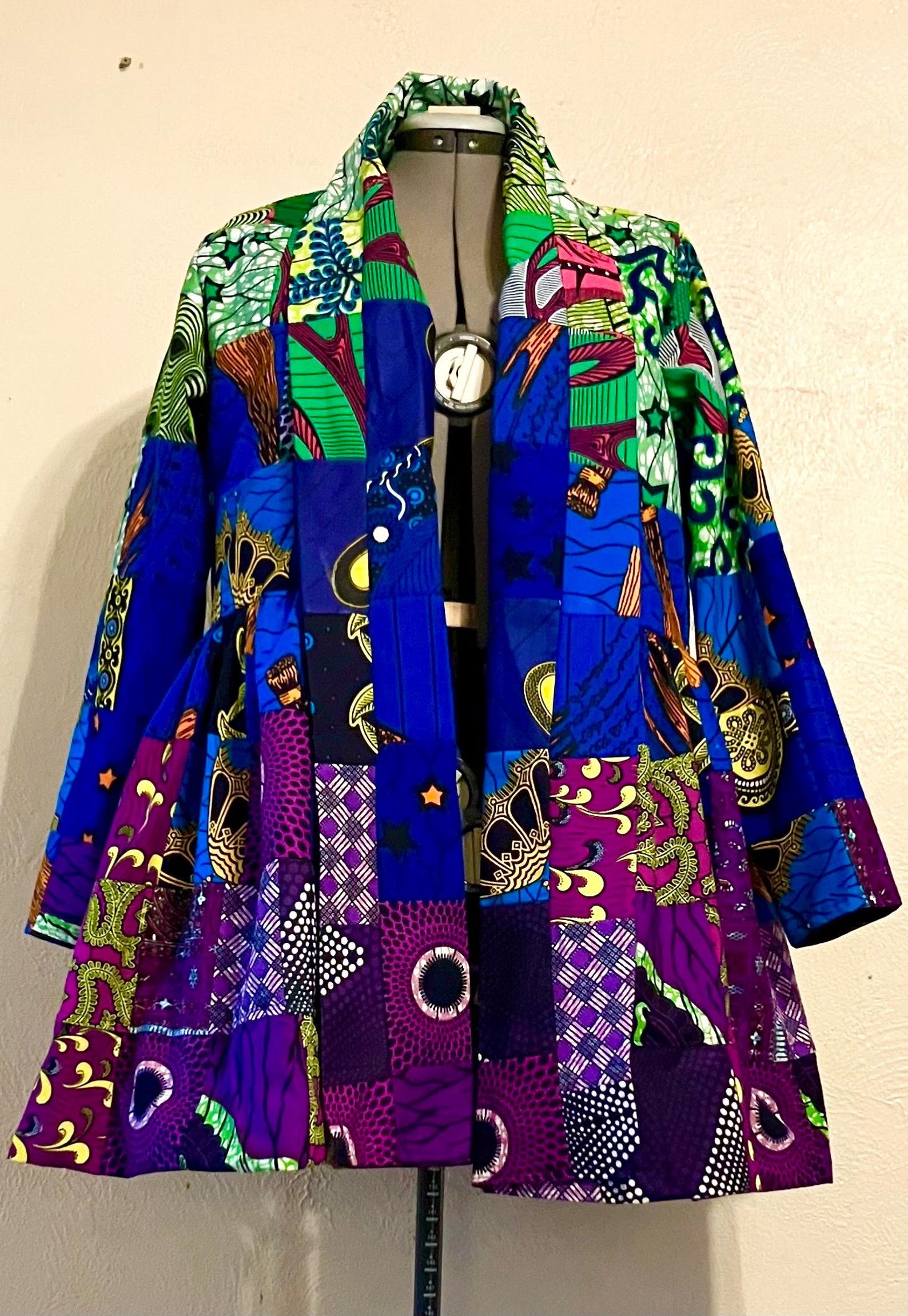 Cools Colorway African Wax Print Patchwork Jacket: Handmade Cotton ...