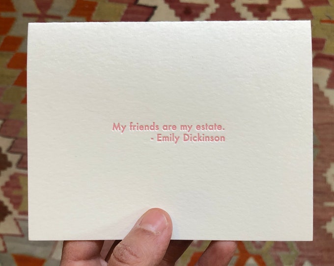 Emily Dickinson My Friends letterpress Greeting Card With - Etsy