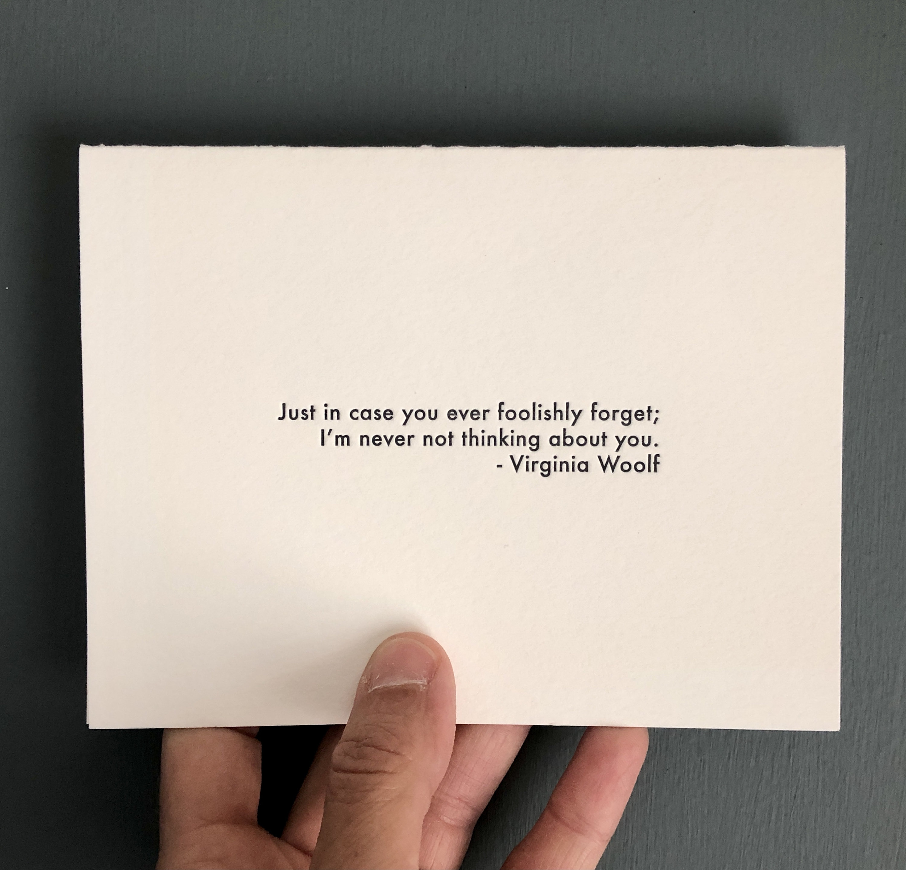 Virginia Woolf Quote- Foolishly (letterpress Greeting Card With ...