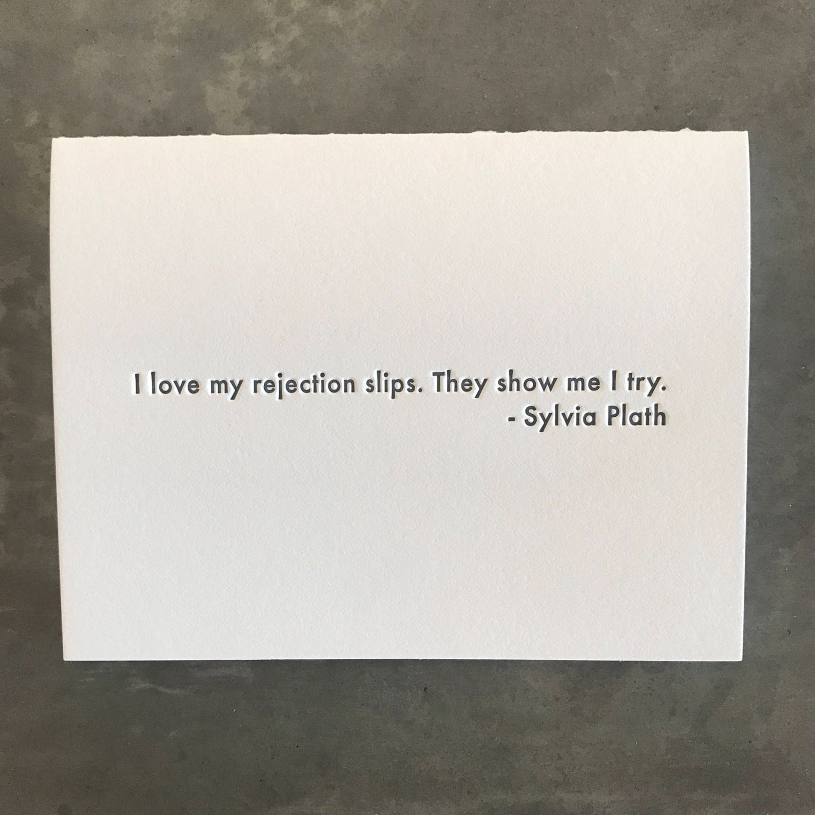 Sylvia Plath Rejection Slips letterpress Greeting Card With - Etsy