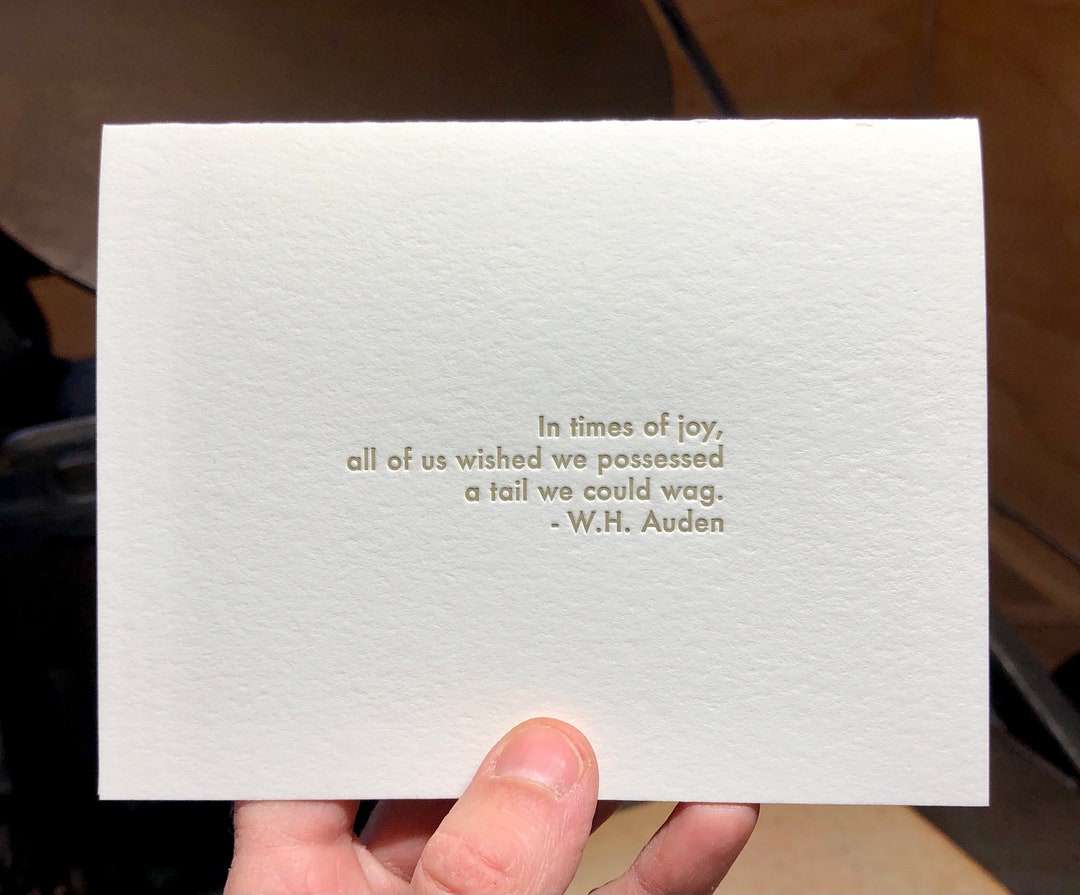 W.H Auden - Wag (letterpress Greeting Card With Envelope) - Etsy