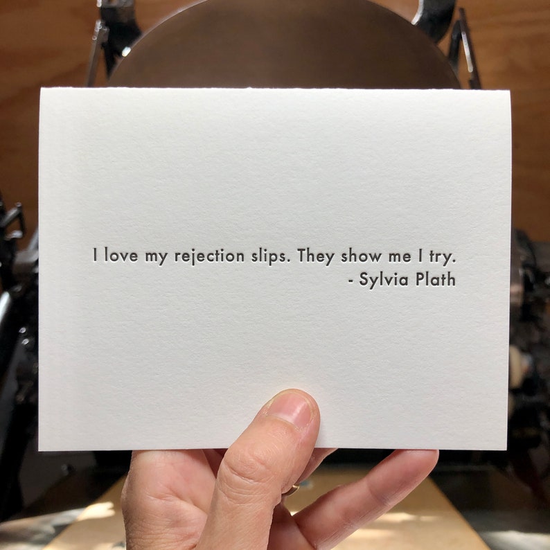 Sylvia Plath - Rejection Slips (letterpress Greeting Card With Envelope ...