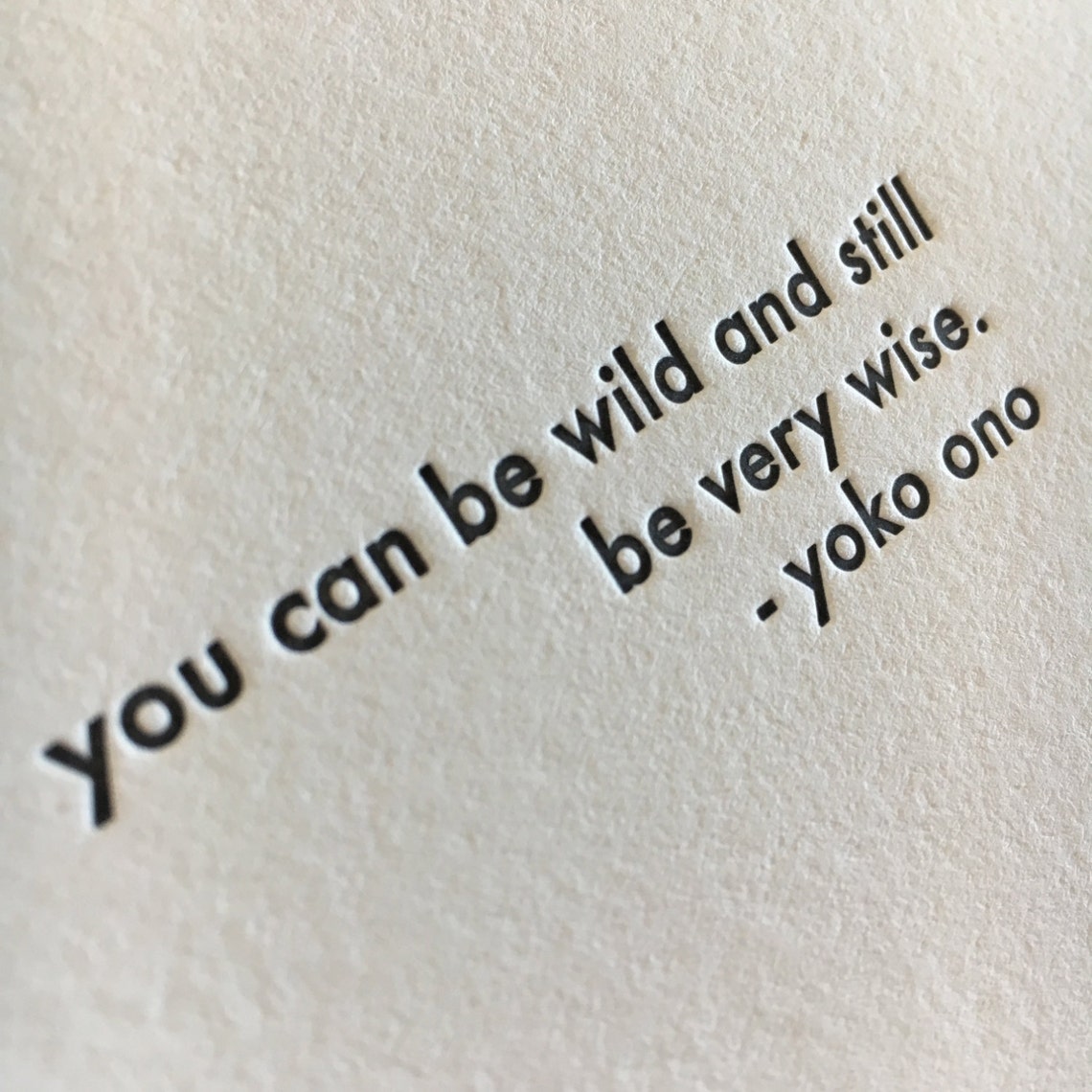 Yoko Ono - You Can Be Wild... (letterpress Greeting Card With Envelope ...
