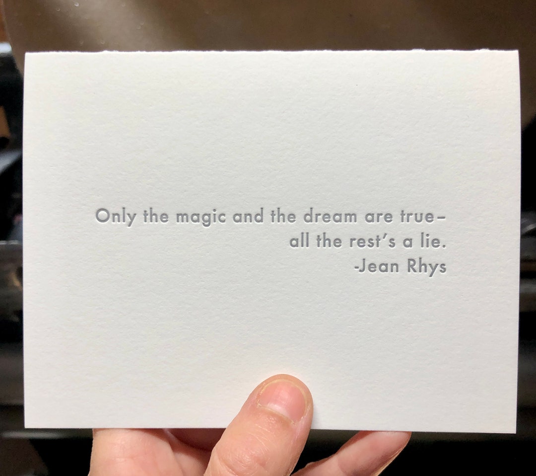 Jean Rhys Magic letterpress Greeting Card With Envelope - Etsy