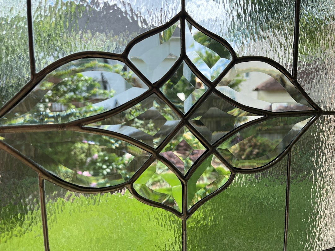 Stained Glass Transom With Bevel Cluster - Etsy