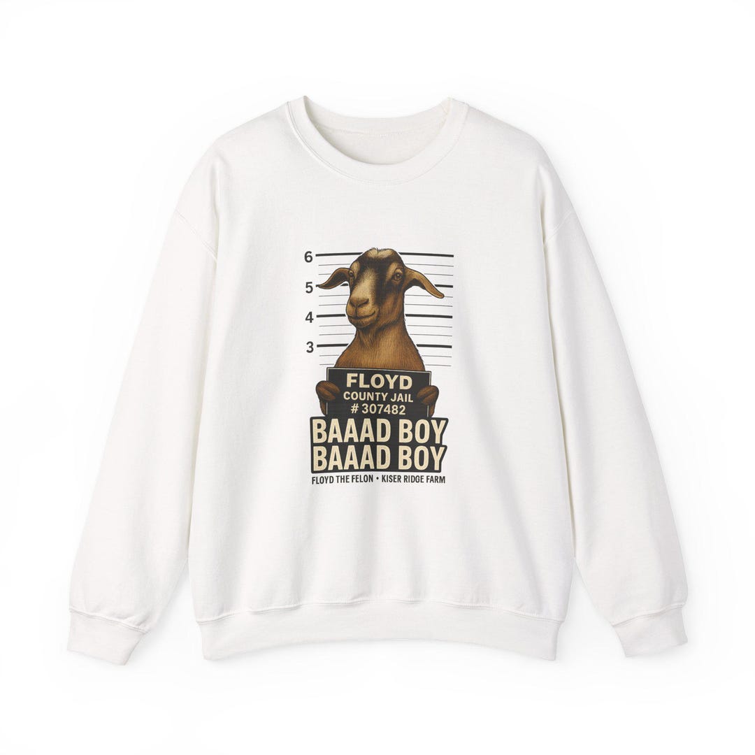 Floyd Mugshot Goat Baaad Boy Sweatshirt | Funny Animal Jail Photo - Etsy