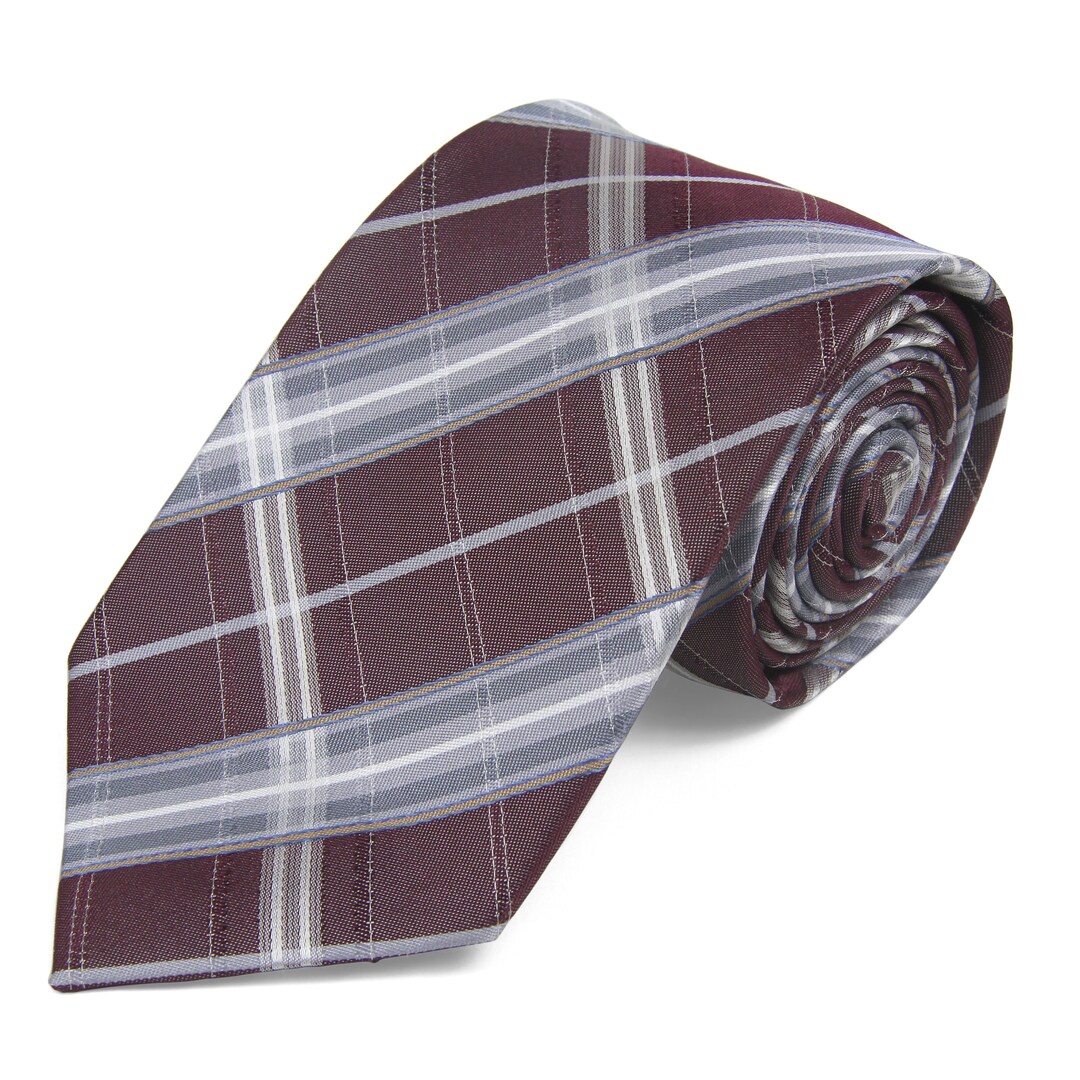 Maroon Madras Plaid Men's Necktie: Hand Sewn Polyester Wedding Tie - Etsy