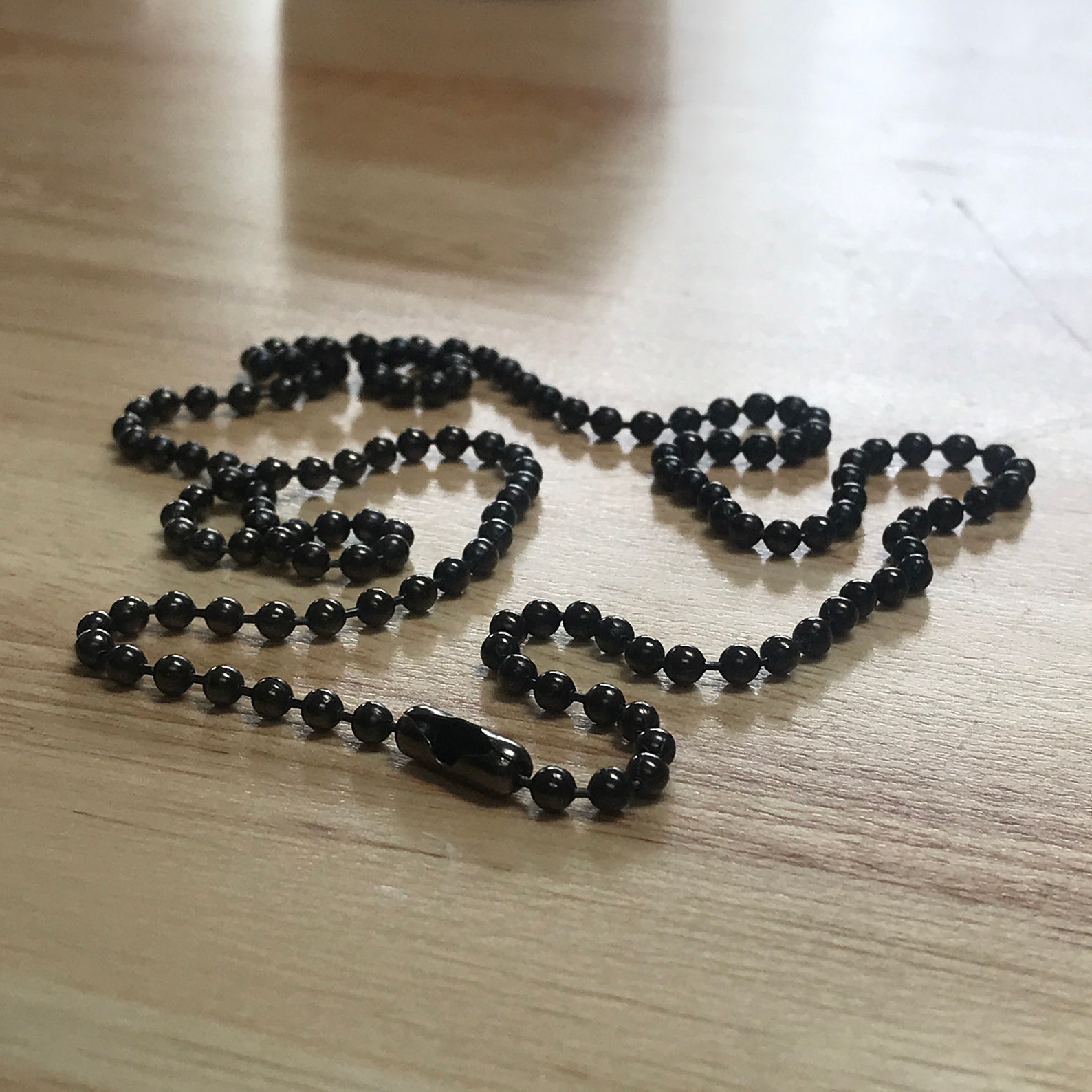 Black Ball Chain - Heavy Gauge - 3.2mm No6 Size - 24" or Custom on ...