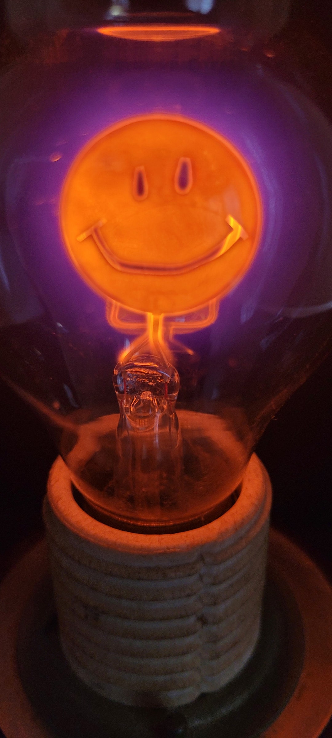 Vintage Filament Happy Face Lamp-mid Century Home Decor Accent Lighting ...
