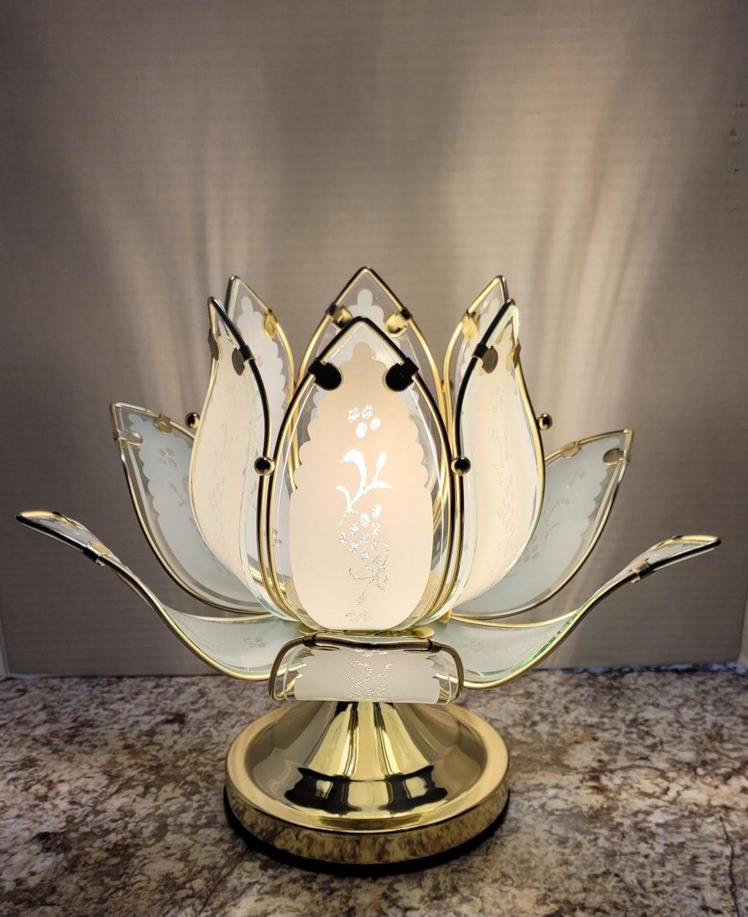 Vintage Lotus Lamp Mid Century Tri-light Touch Lamp-vintage Lotus Touch ...