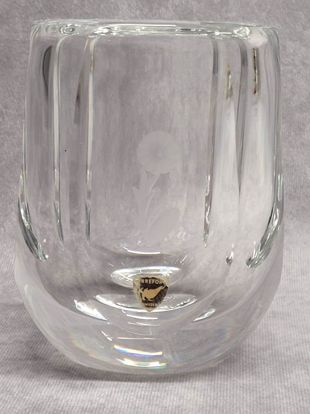 Vintage Orrefors Sweden Vase-signed Etched Orrefors Crystal Vase - Etsy