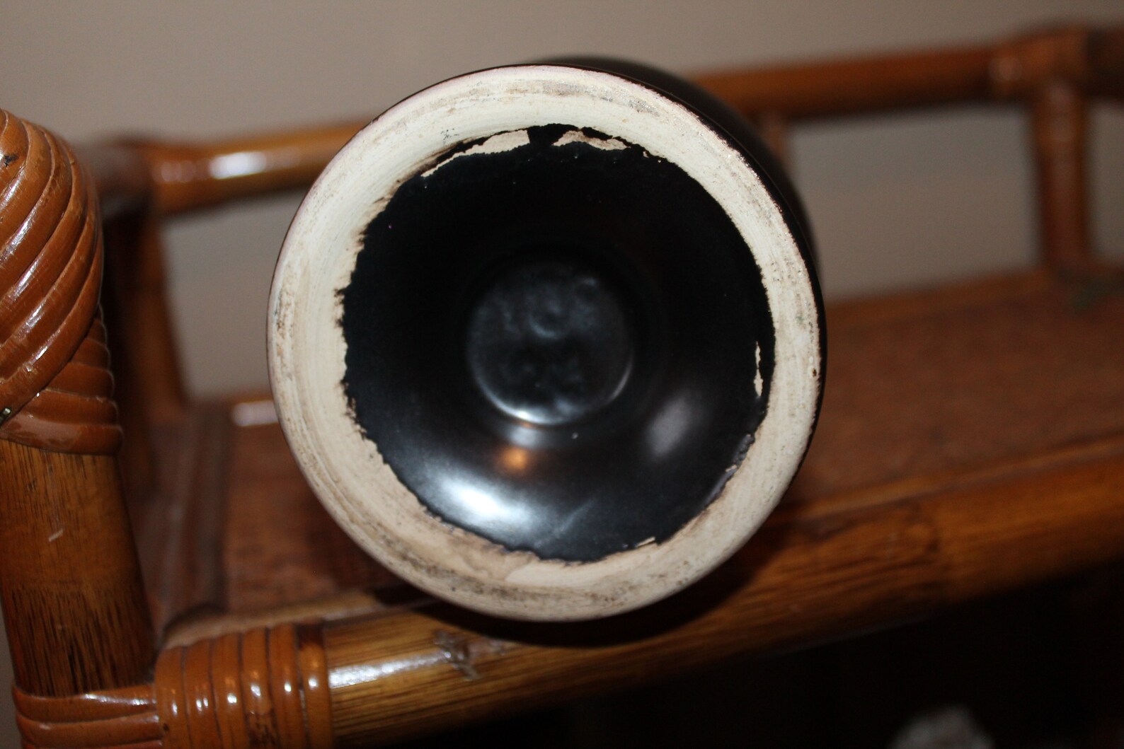 Vintage Lava Drip Vase Dark Brown Glaze and Gold Lava Drip - Etsy