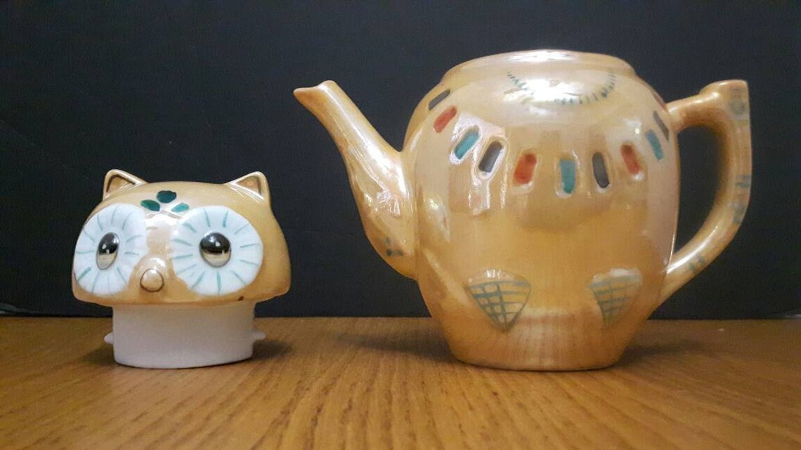 Vintage Lusterware Owl Teapot Owl Character Teapot Owl | Etsy