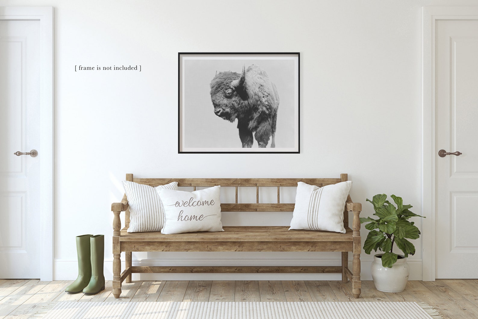 Bison Print Bison Wall Art Bison Artwork Large Wall Art Rustic Home ...