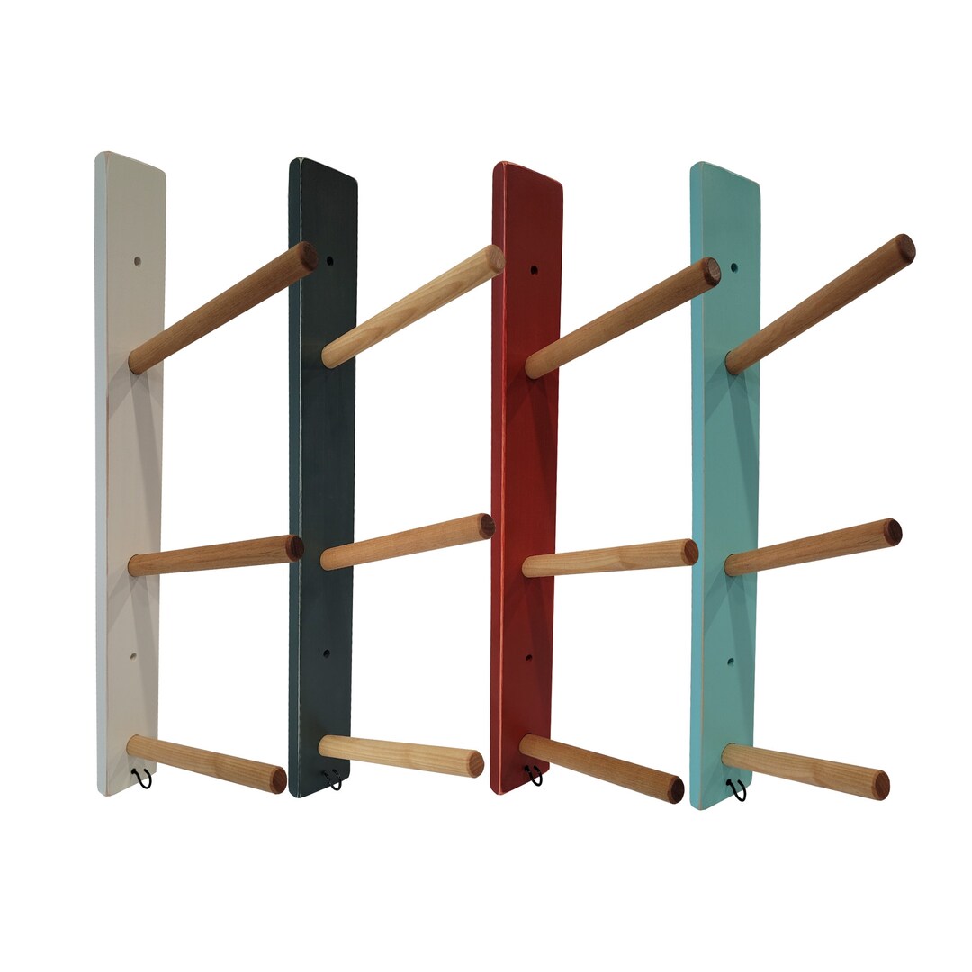 Yoga Mat Wall Storage Organizer! White Yoga Mat Wall Storage / Teal ...