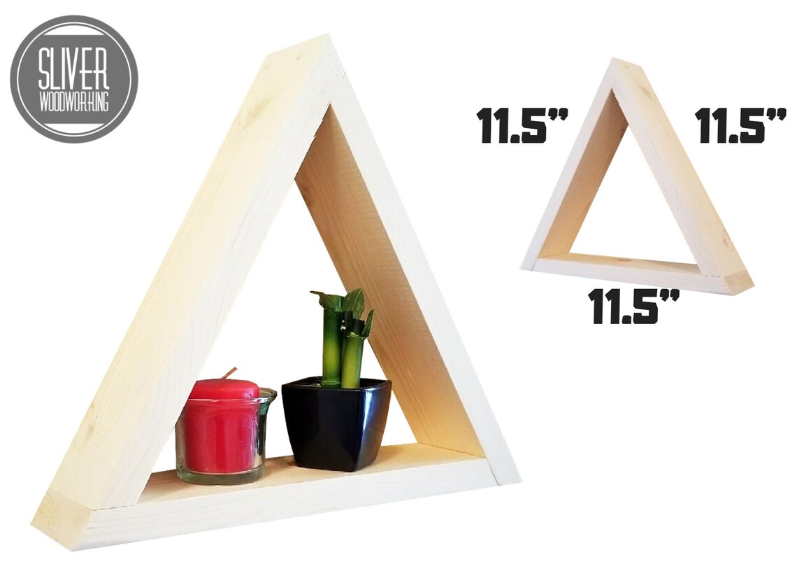 Triangle Floating Shelf Modern Triangle Hanging Shelf - Etsy
