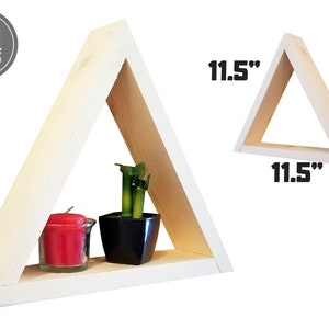 Triangle Floating Shelf, Modern Triangle Hanging Shelf, Triangle Wall ...
