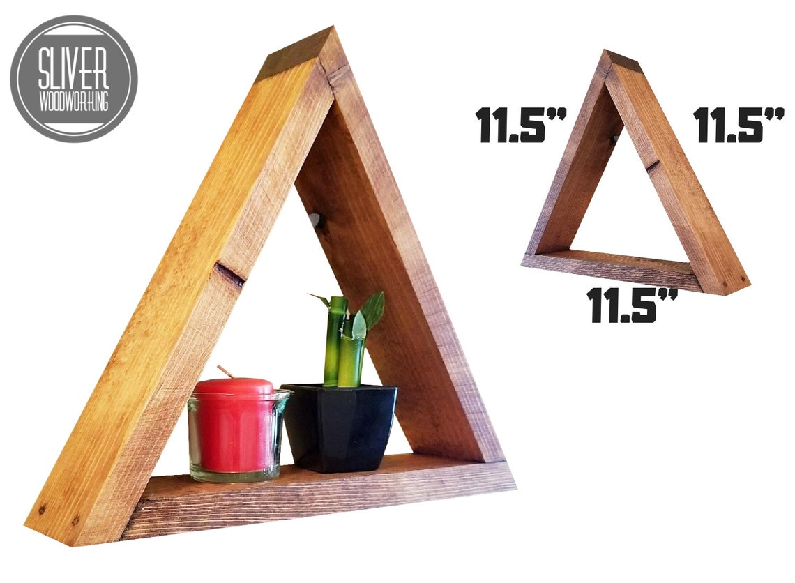 Triangle Floating Shelves 3 Pack Modern Triangle Hanging | Etsy