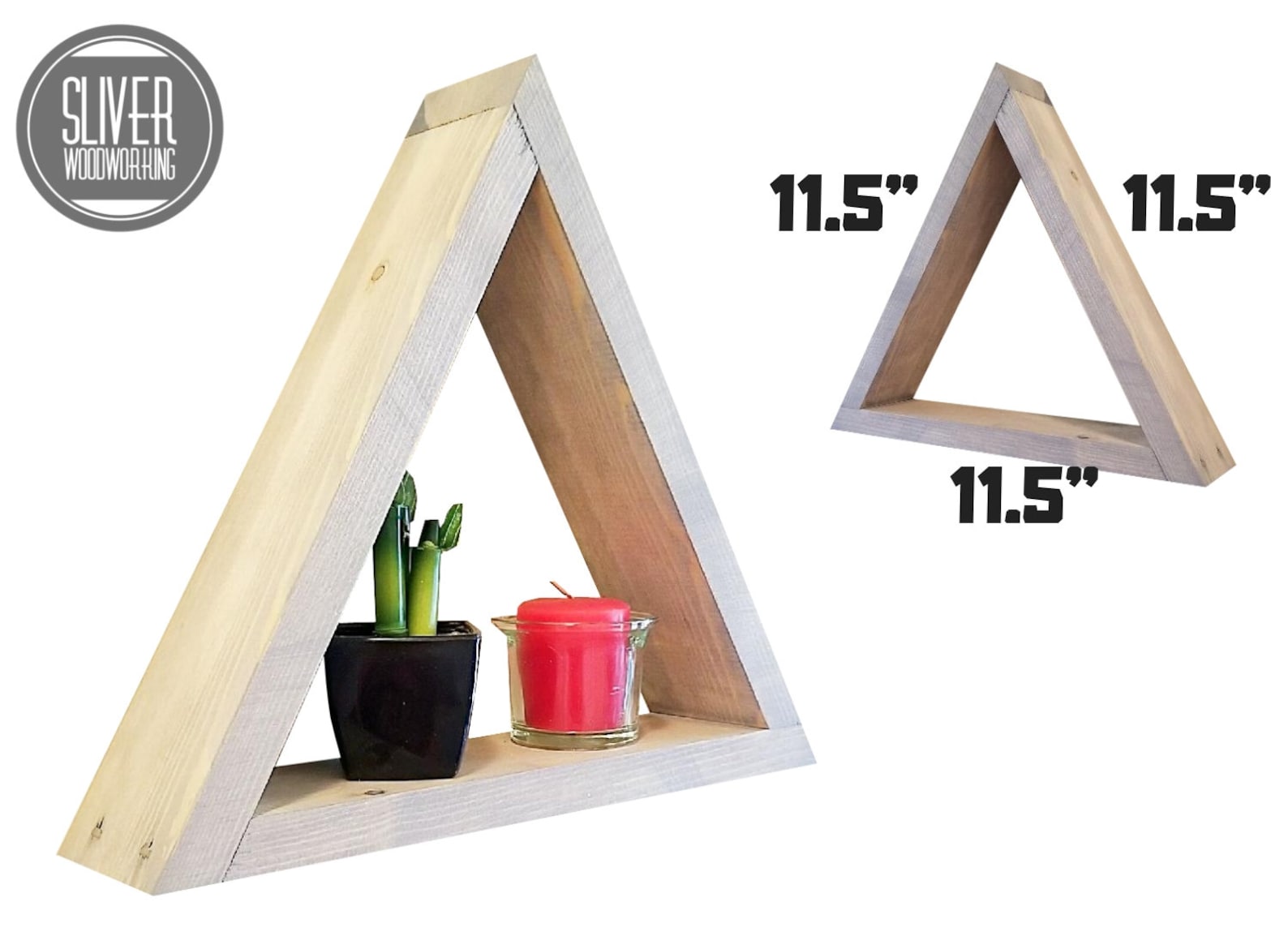 Triangle Floating Shelves 3 Pack Modern Triangle Hanging | Etsy