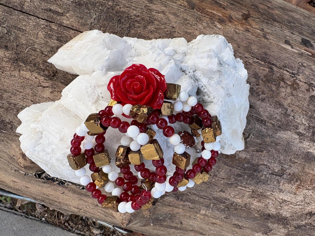 KC Chiefs Beaded Bracelet, KC Chiefs Jewelry, Kansas City Jewelry ...