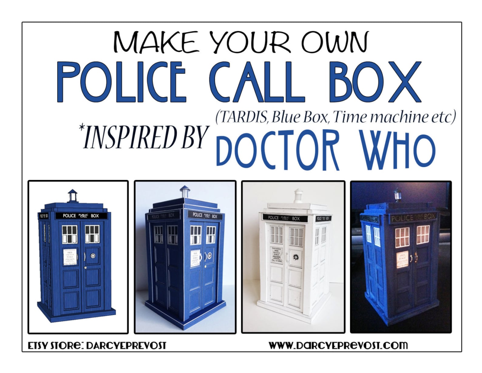 Digital Download- Make Your Own Miniature Tardis Inspired by Doctor Who ...