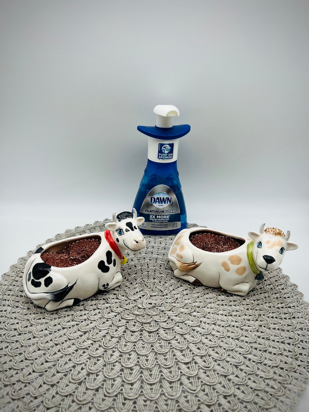 Cow Kitchen Sponge Holder, Kitchen Sponge Holder - Dish Scrubber ...