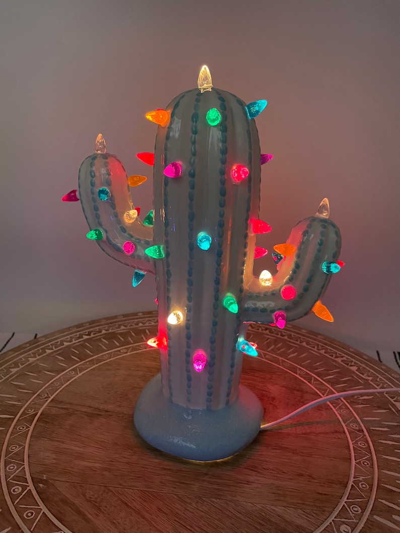 Cactus Tree With Lights Vintage Style Light-up Cactus | Etsy
