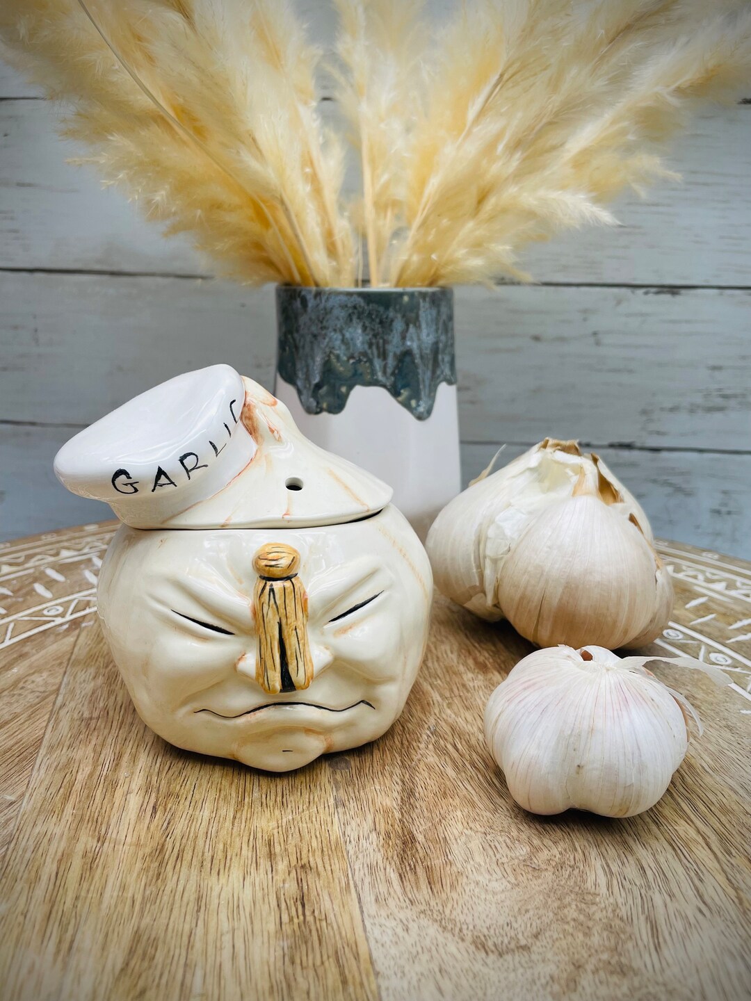 Ceramic Garlic Keeper Garlic Jar Garlic Storage Jar Jar for Garlic ...