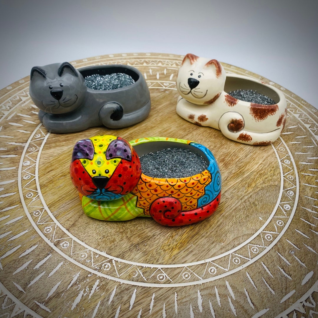 Cat Kitchen Sponge Holder – Crazy Cat Lady Decor - Kitty Cat Lover ...