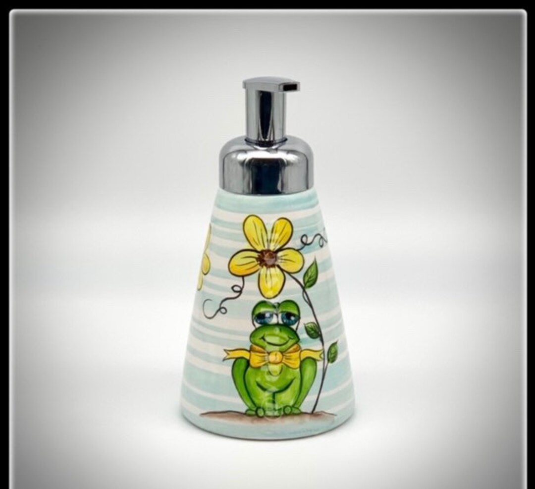 Frog Decor Foaming Soap or Lotion Dispenser Frog Lover Gift Bathroom ...