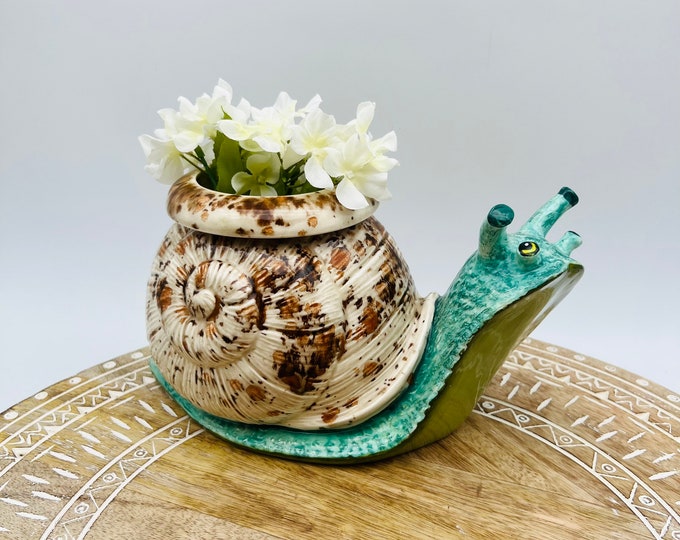 Indoor Planter Snail African Violet Planter Pot Hand Painted African ...