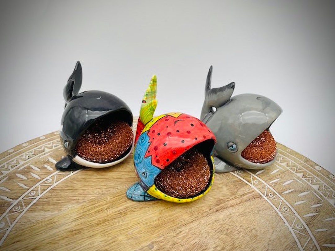 Whale Kitchen Sponge Holder: Includes Copper Scrubber - Etsy UK