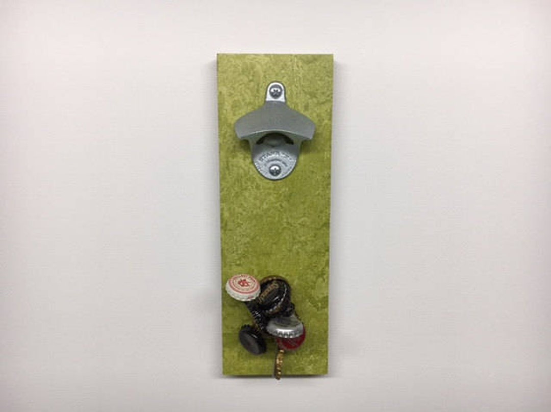 Green Linoleum Magnetic Bottle Opener-magnetic Bottle Opener-repurposed ...
