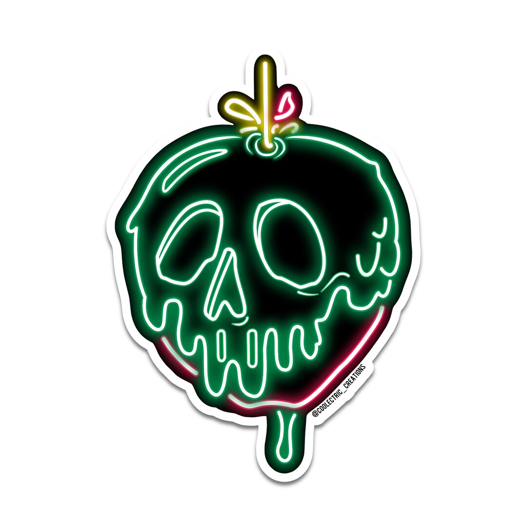 Neon Poison Apple Sticker - Etsy