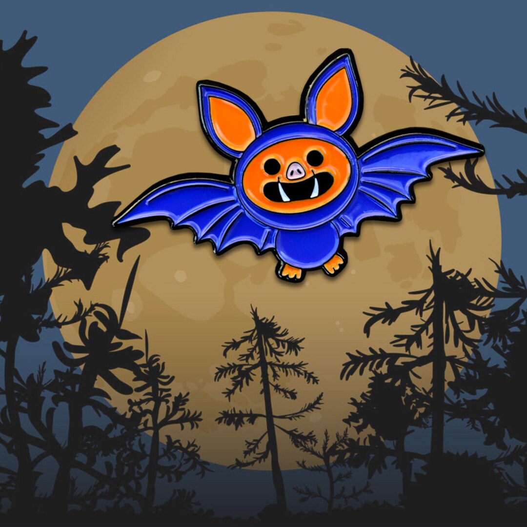 Batty the Bat Enamel Pin - Etsy