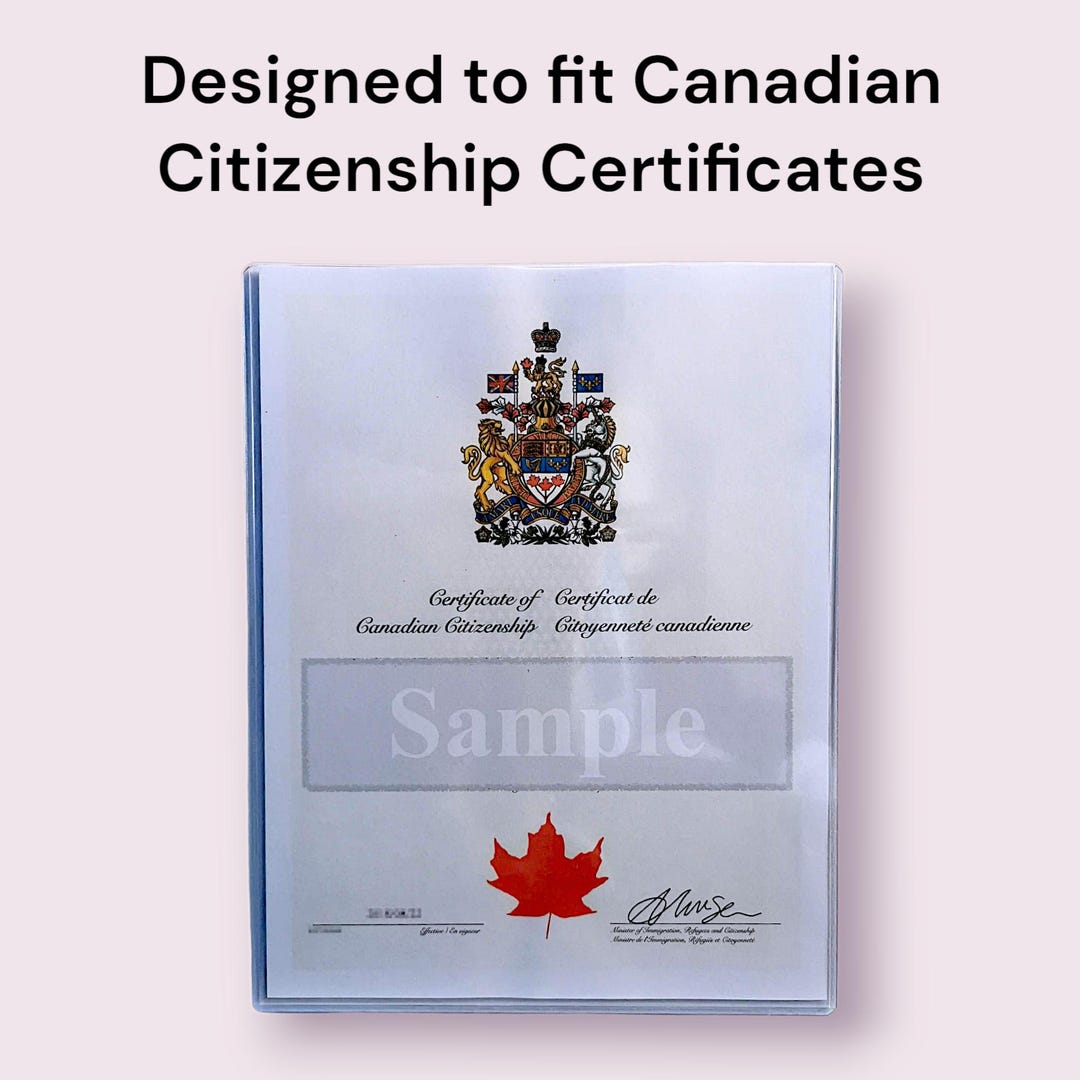 Clear Protective Case Holder for Canadian Citizenship Certificate ...