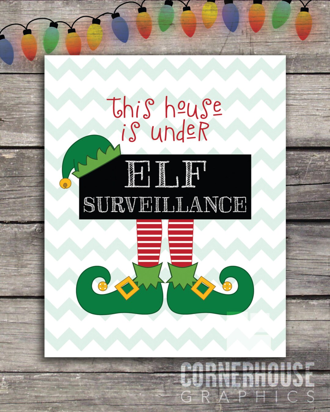 Christmas Decoration This House is Under Elf Surveillance 8x10 Digital ...