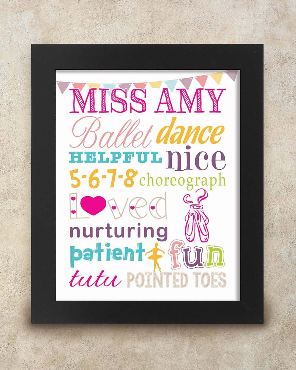 Ballet or Dance Teacher Subway Art Personalized With Name 8x10 Digital ...