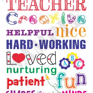 Teacher Subway Art 8x10 Instant Download Teacher Appreciation-end of ...