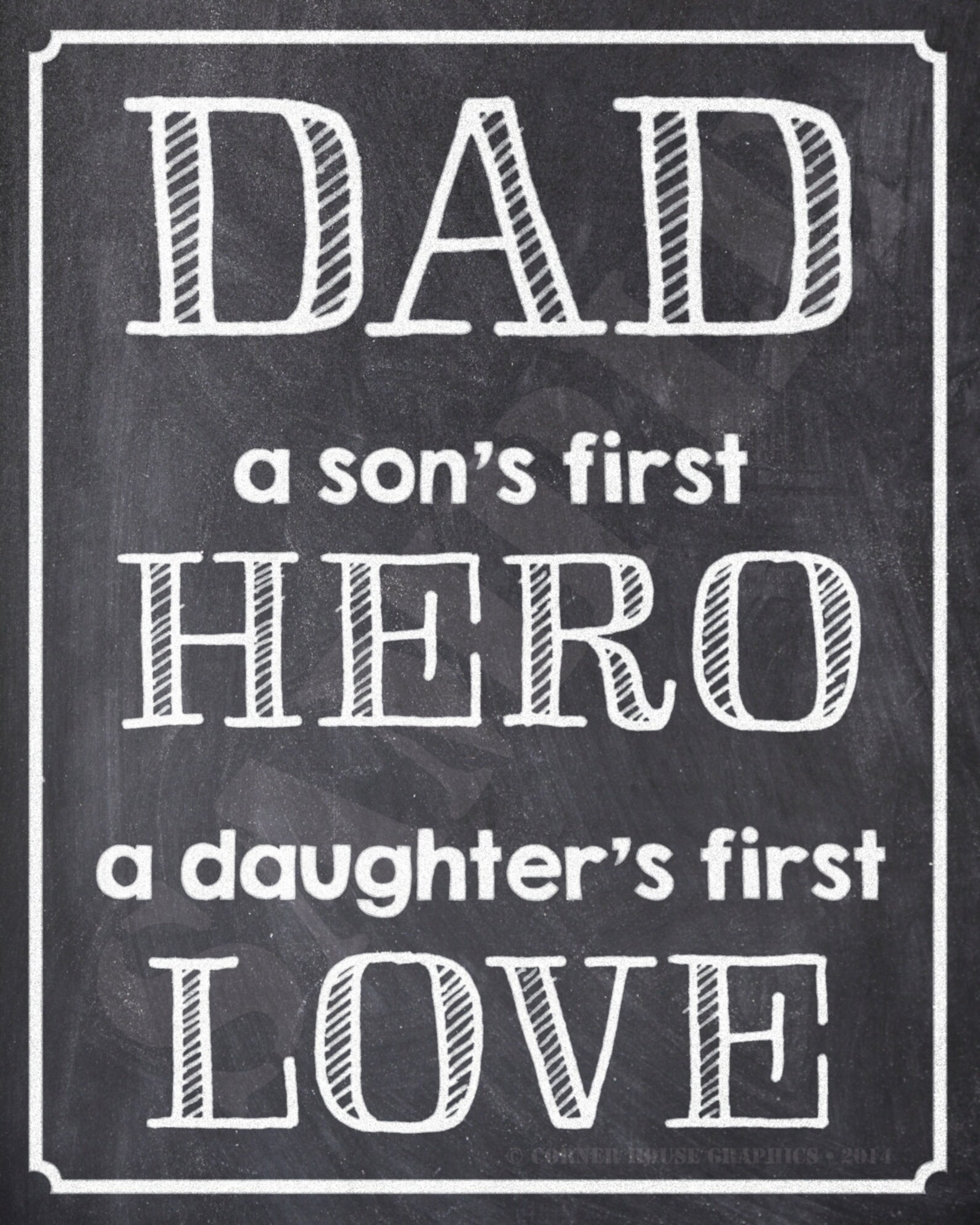 Dad Chalkboard Sign 8x10 INSTANT DOWNLOAD - Etsy