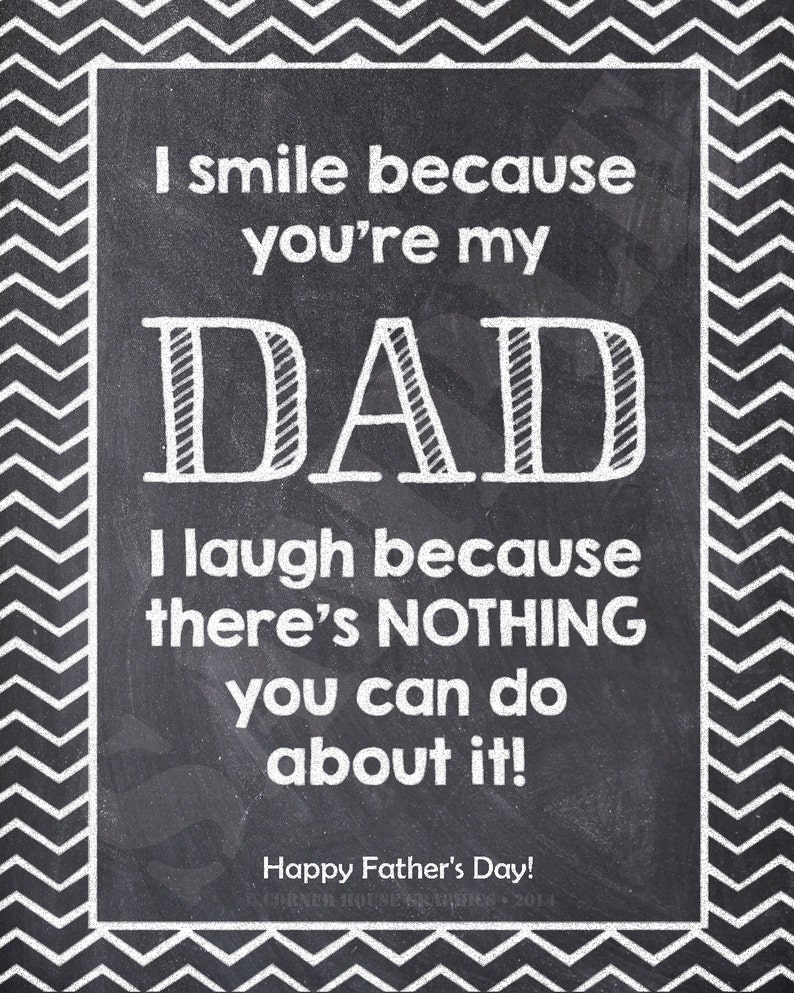 Father's Day 8x10 Print Instant Download Chalkboard Sign - Etsy