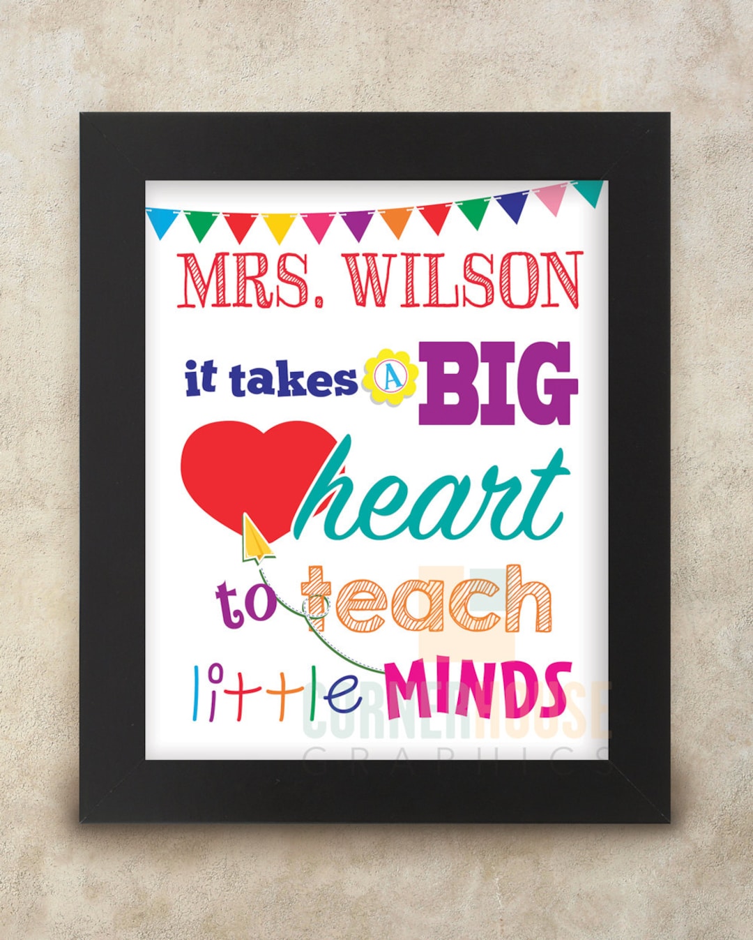Teacher Gift Personalized With Name 8x10 Digital Art - It Takes a BIG ...