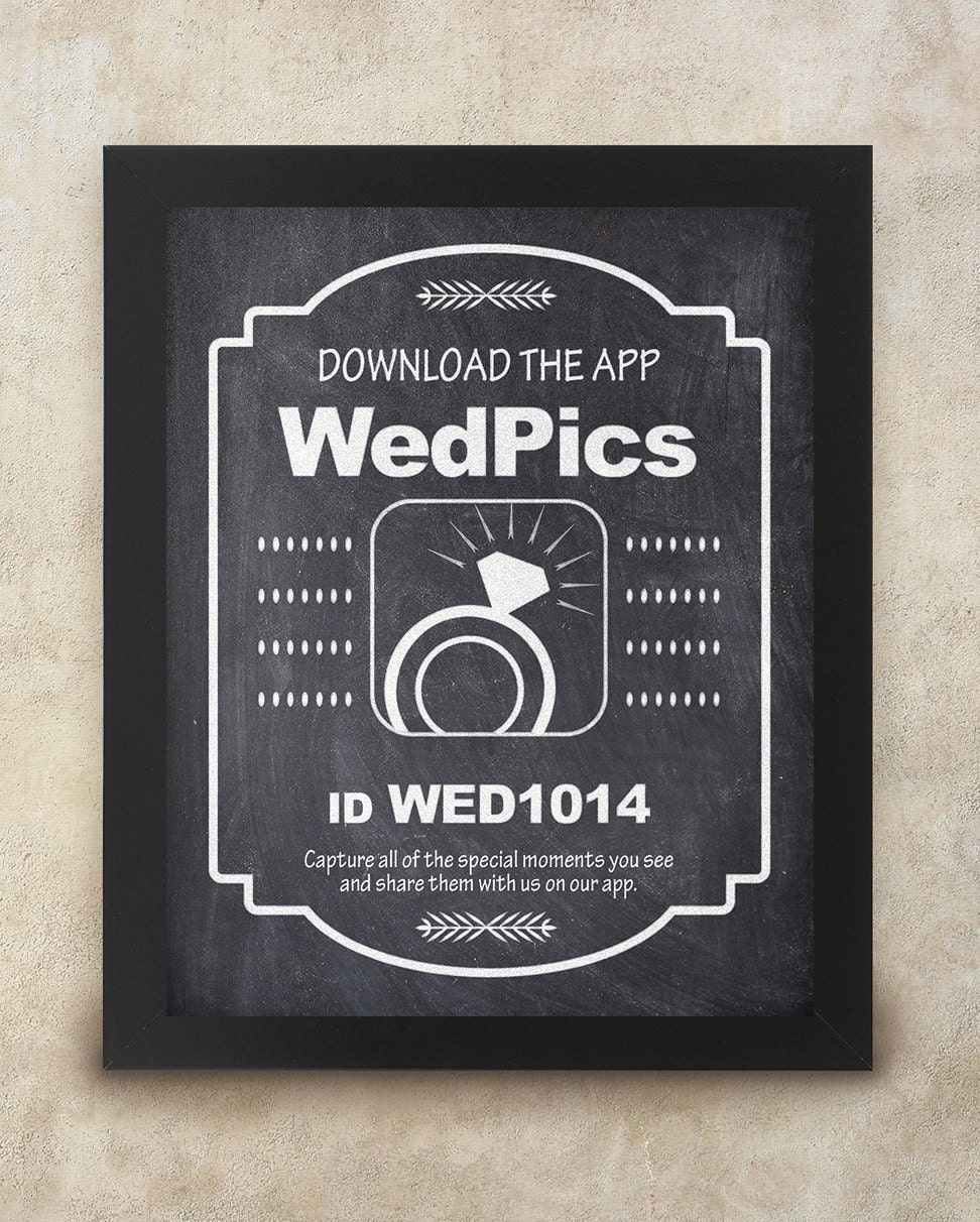 Wedpics Chalkboard Style Custom 8x10 Wedding Photo Sign - Etsy