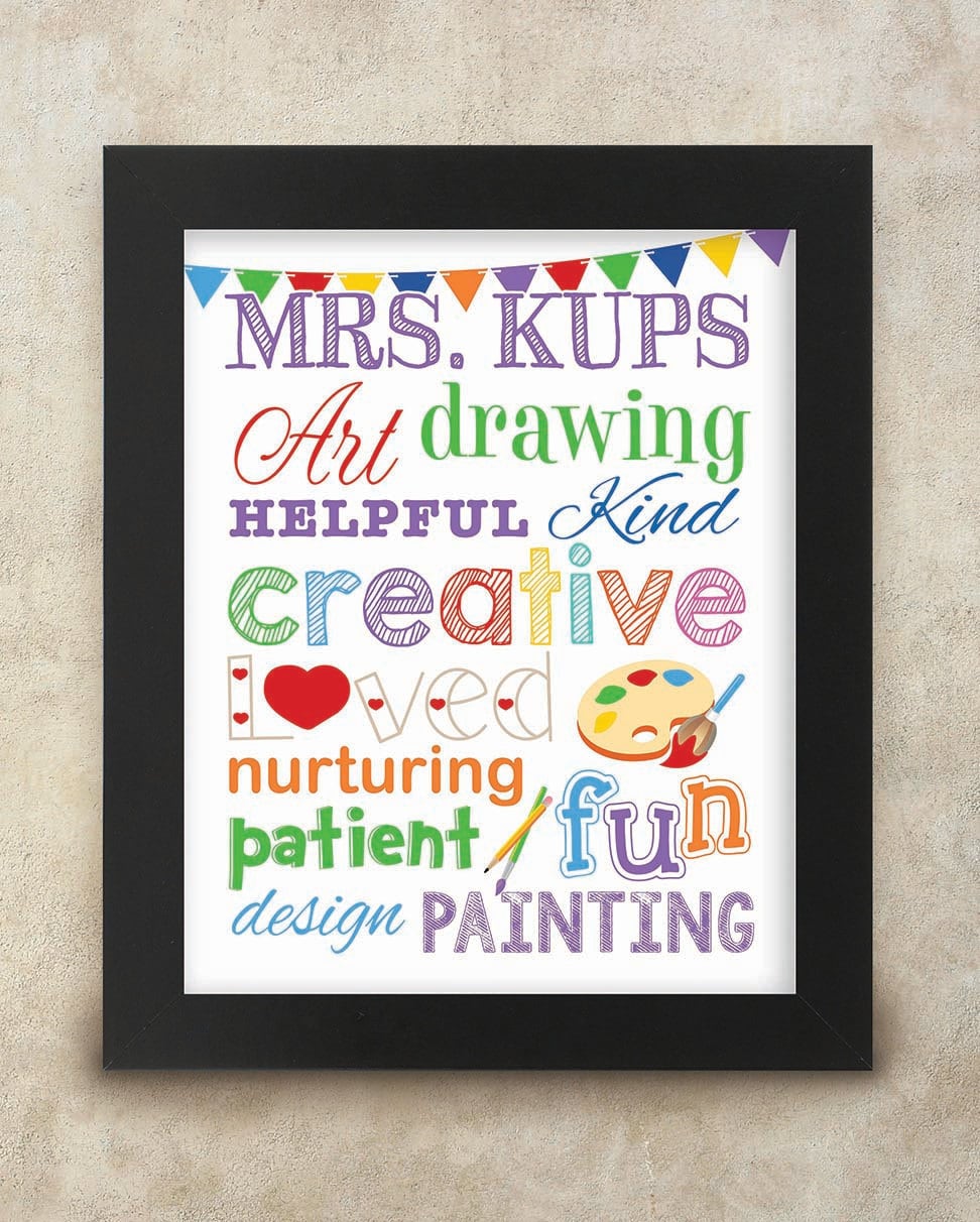 Personalized Art Teacher Subway Art With Name 8 X 10 Digital Print ...