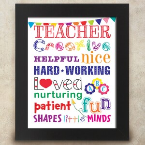 Teacher Subway Art 8x10 Instant Download Teacher Appreciation-end of ...