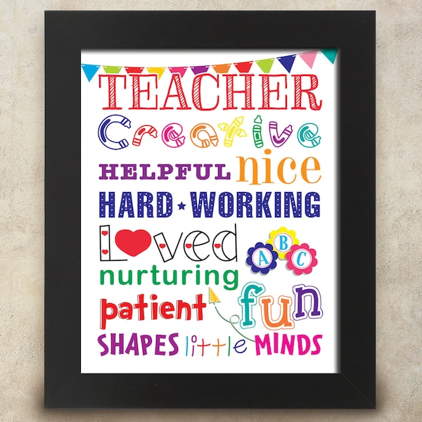 Teacher Subway Art - Etsy