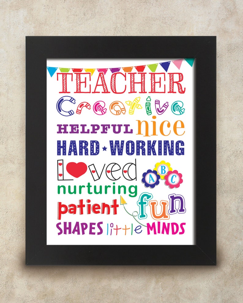 Teacher Subway Art 8x10 Instant Download Teacher Appreciation-end of ...
